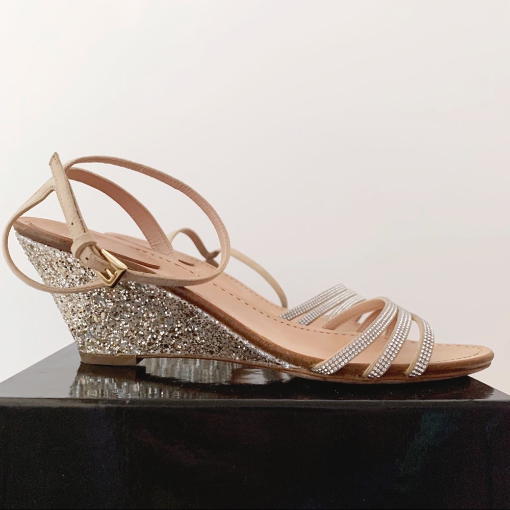 Sebastian Glitter Wedge Strappy Sandals - Gem